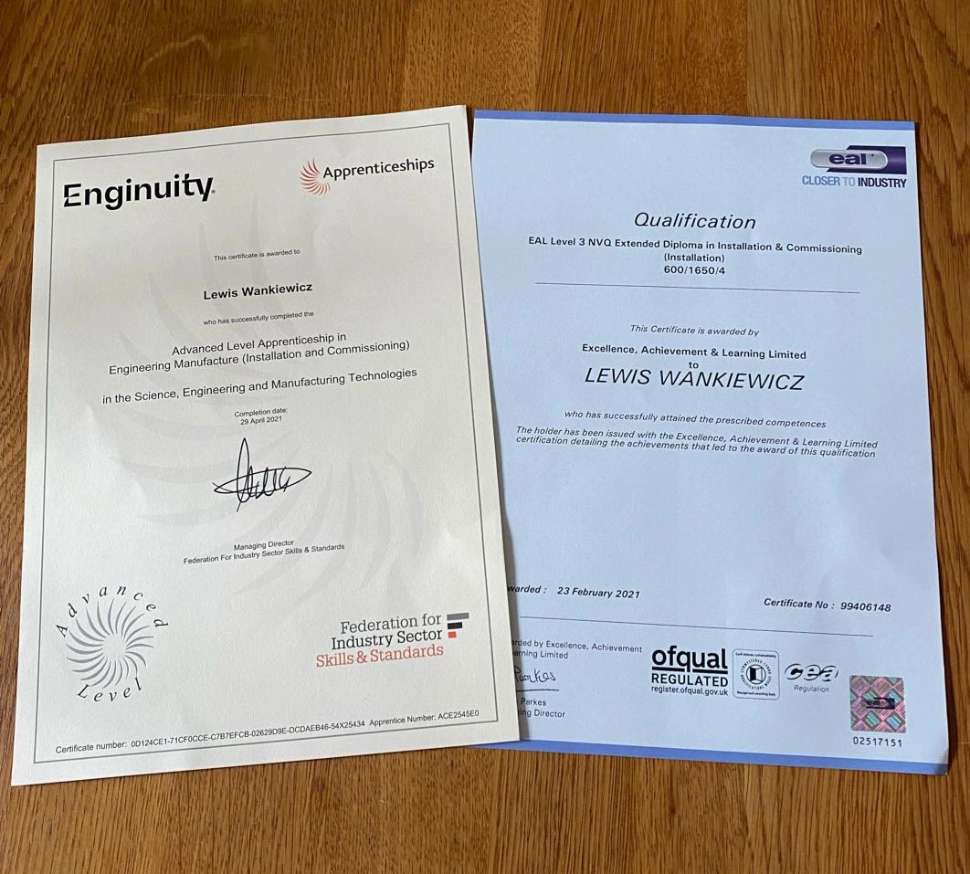 TLJ apprentice qualifies at NVQ Level 3 | TLJ Group